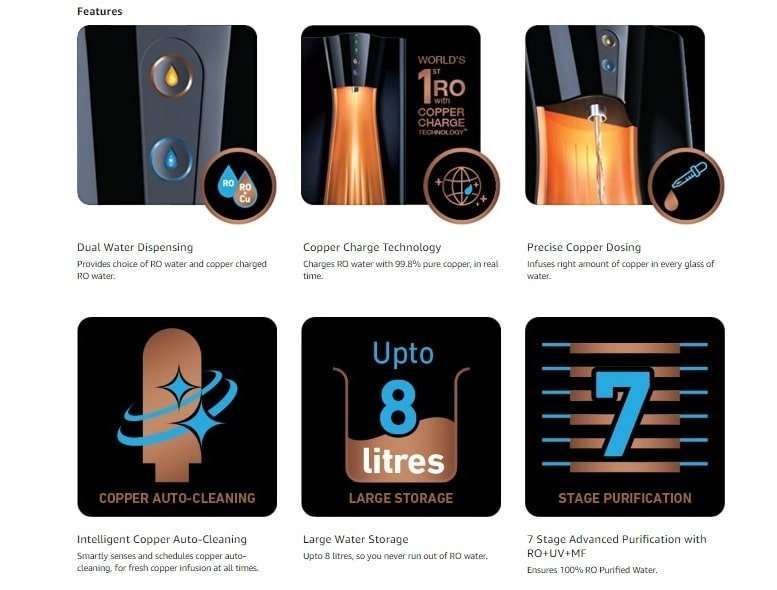 Pureit Copper+ (RO+UV+MF) Water Purifier Feature & review